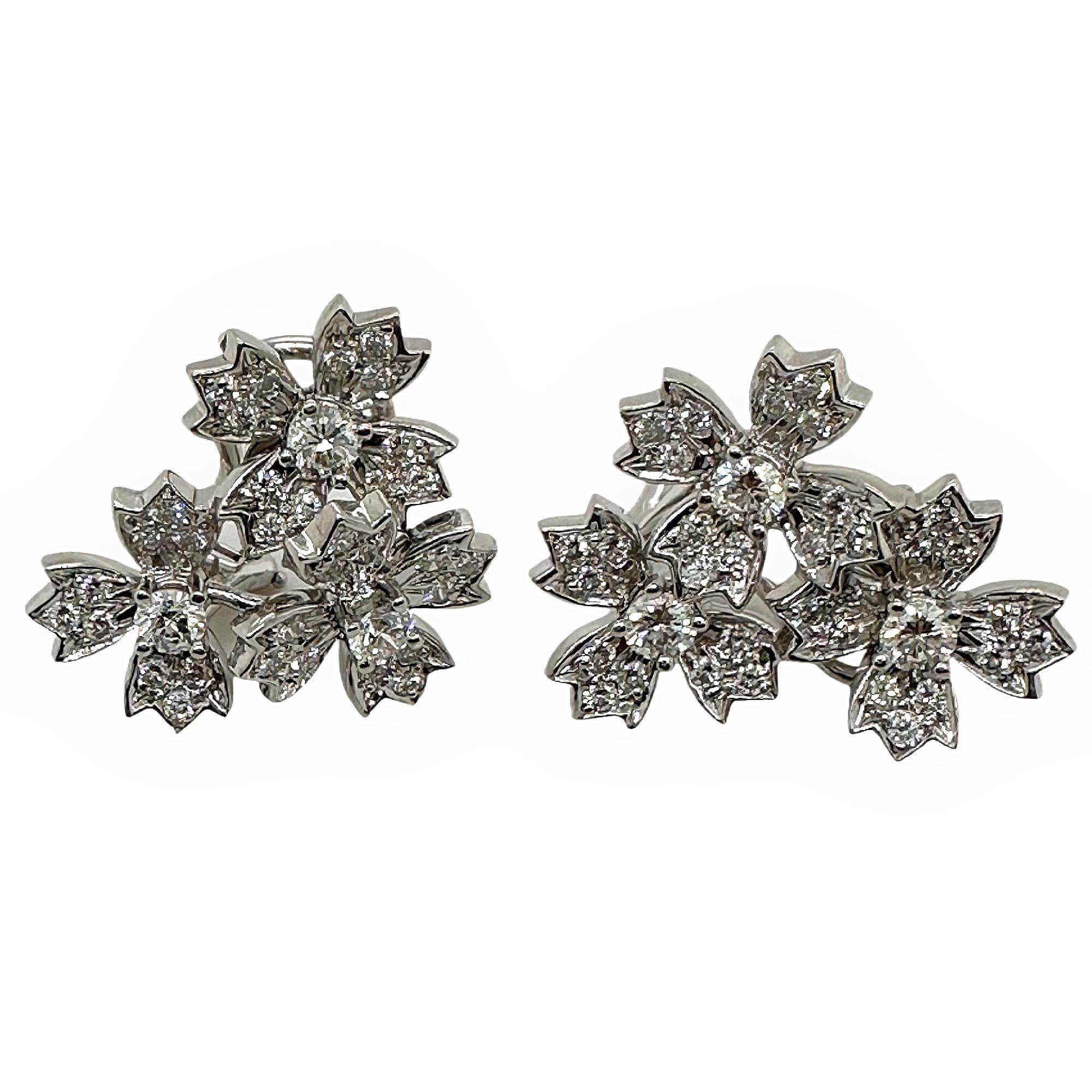 Tiffany and Co Rare Diamond Floret Motif Cluster Necklace 5.73 tcw ...