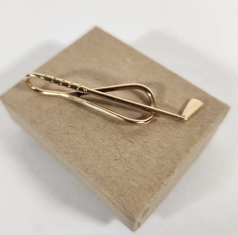Tiffany and Co. Retro 14k Yellow Gold Golf Motif Money / Tie Clip ...