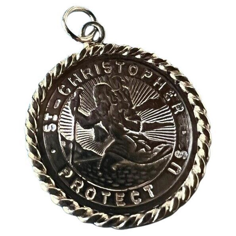 TIFFANY and CO. Retro 14k Yellow Gold Saint Christopher Charm Pendant ...