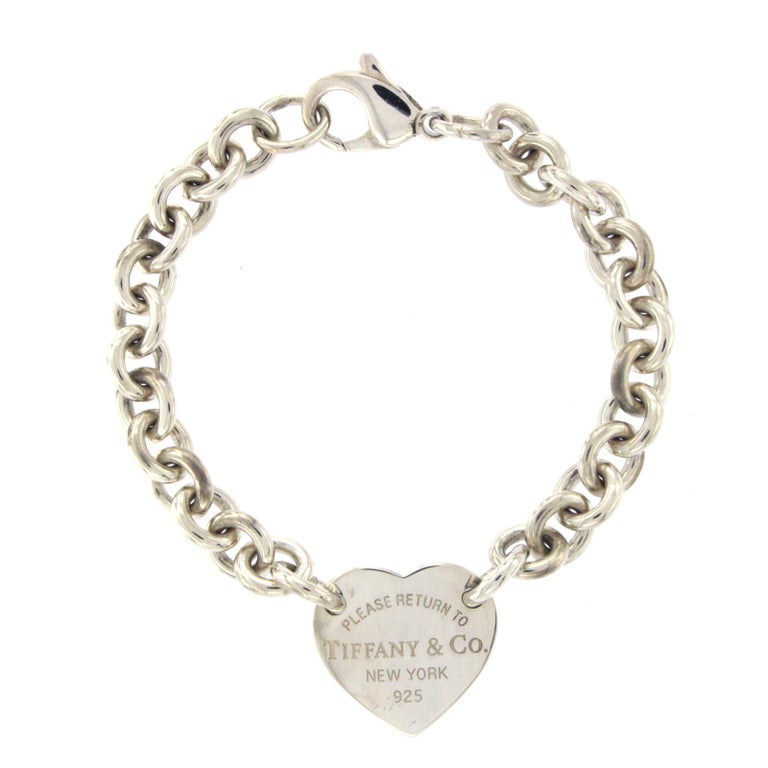 Tiffany and Co. Return to Heart Tag Charm Bracelet For Sale at 1stDibs