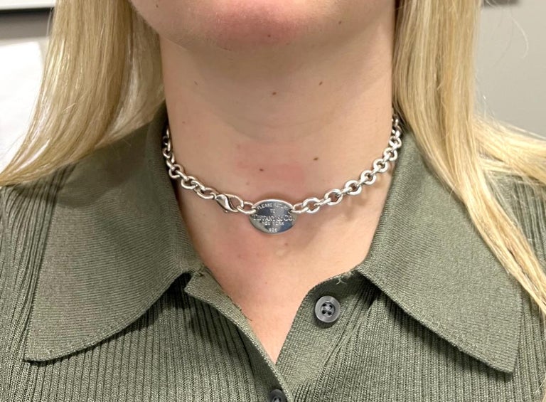 Tiffany and Co. Return to Tiffany Oval Link Tag Necklace Sterling ...