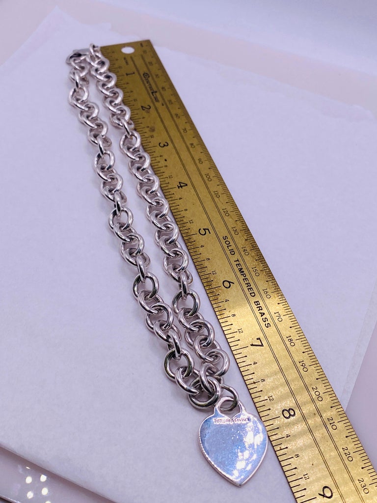 Tiffany and Co Return to Tiffany Sterling Silver Heart Charm Necklace ...