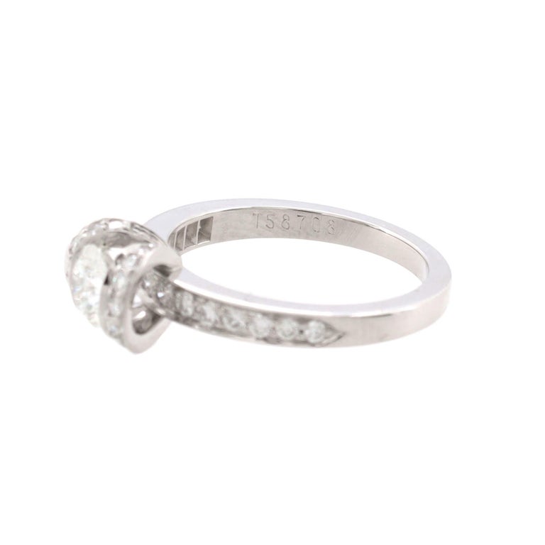Tiffany and Co. Ribbon Engagement Ring Platinum with RBC Diamond G/VS1 ...