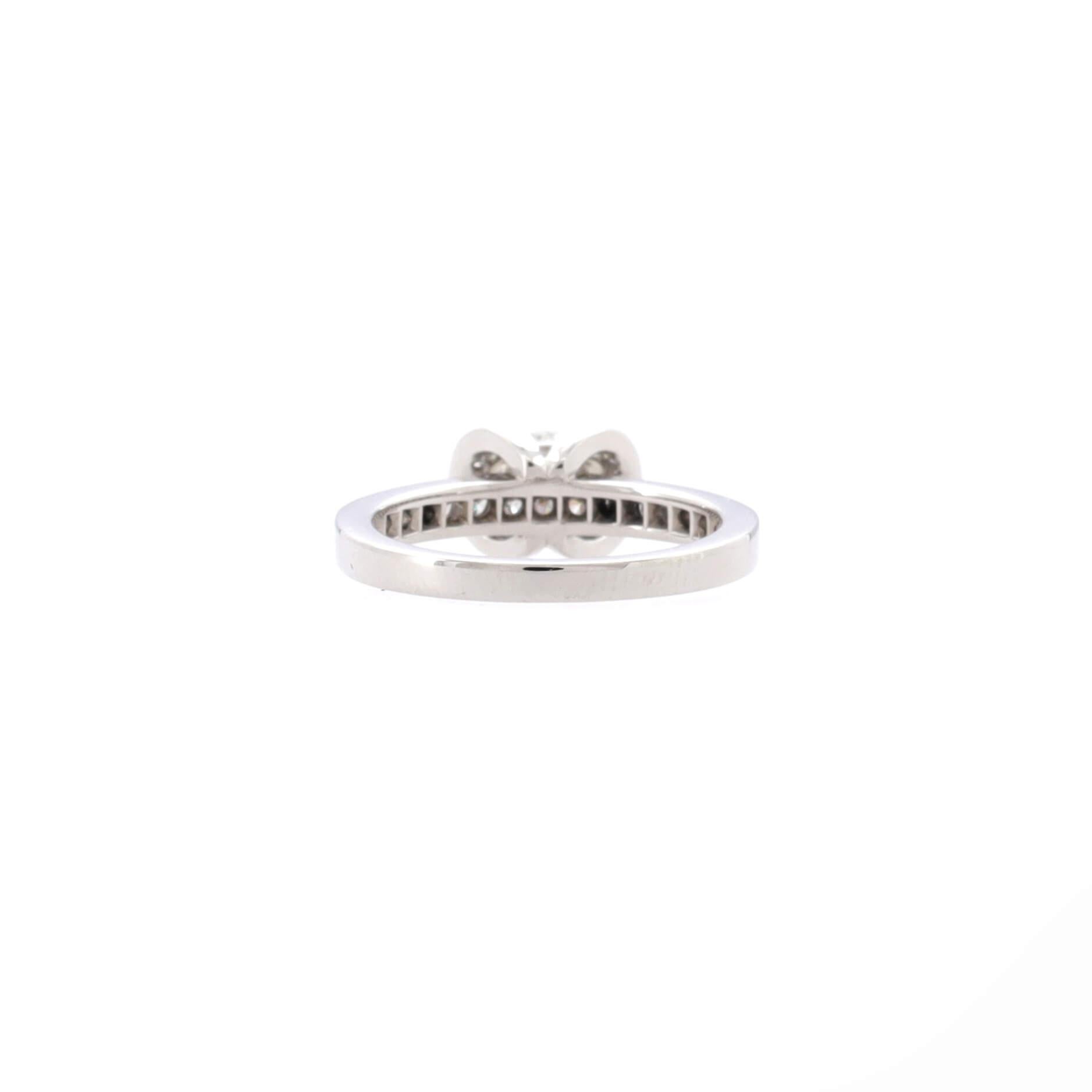 Tiffany and Co. Ribbon Engagement Ring Platinum with RBC H/VS1 Diamond ...