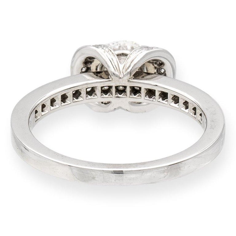 Tiffany and Co. Ribbon Platinum Round Diamond Engagement Ring 1.22ct Tw ...