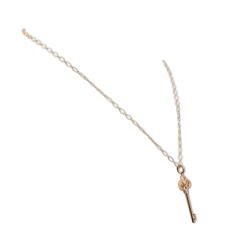 Tiffany and Co. Rose Gold and Diamond 'Crown Key' Pendant Necklace at ...