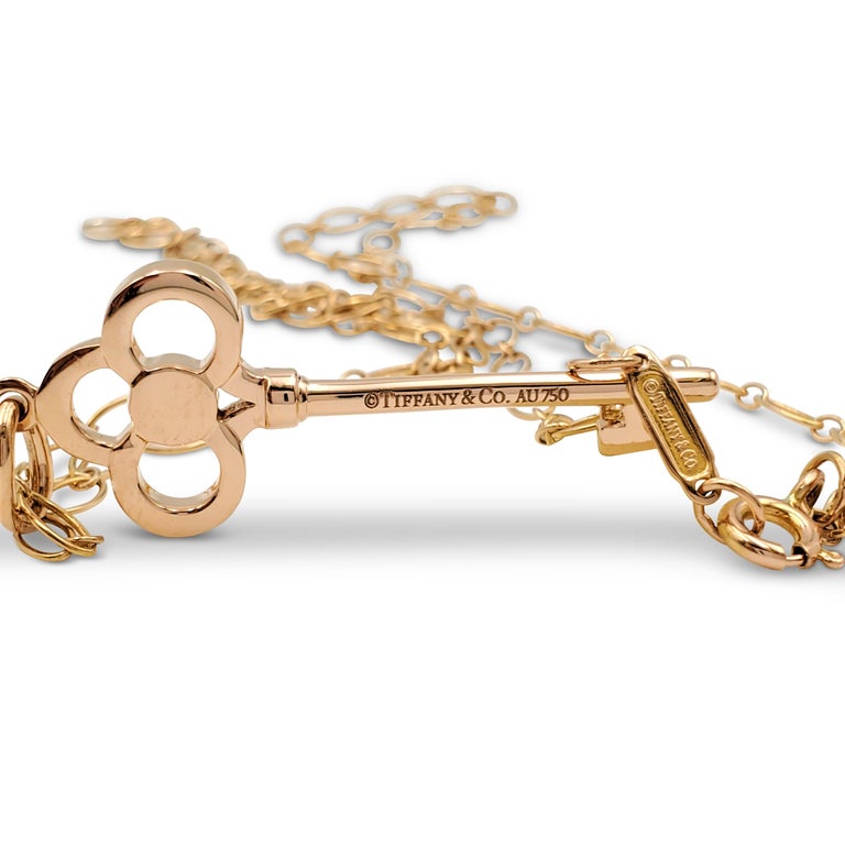 Tiffany and Co. Rose Gold and Diamond 'Crown Key' Pendant Necklace at ...