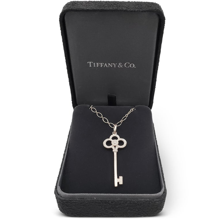 Tiffany and Co. Rose Gold and Diamond 'Crown Key' Pendant Necklace at ...
