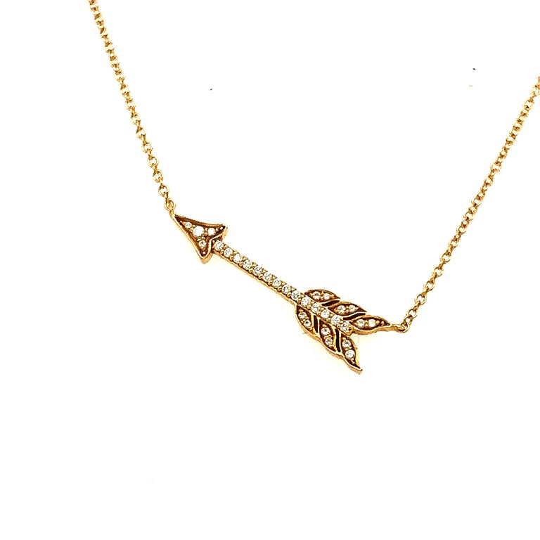 Tiffany and Co. Rose Gold Diamond Arrow Hearts Collection Pendant ...
