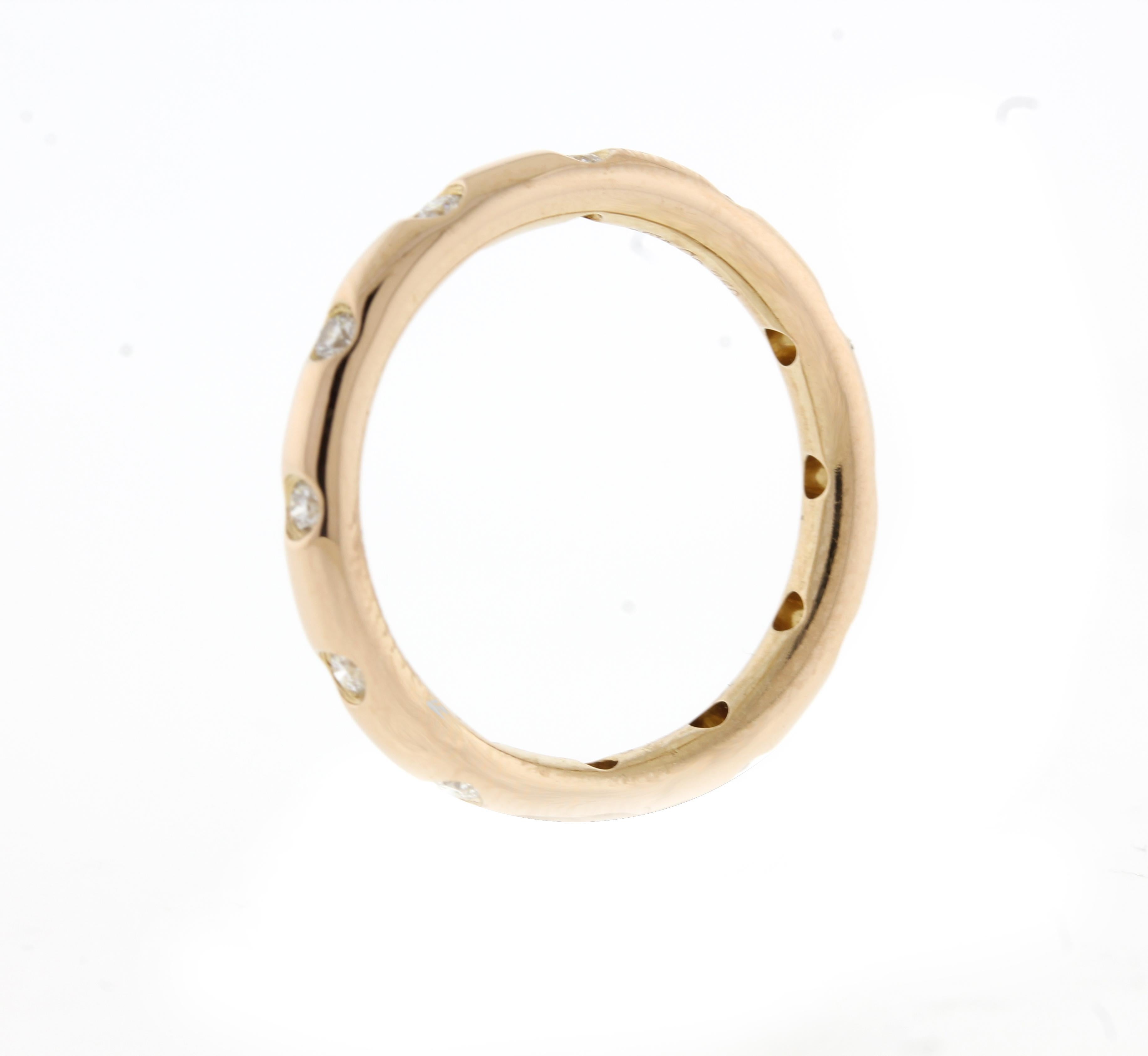 Tiffany and Co. Rose Gold Diamond Stacking Band Ring at 1stDibs