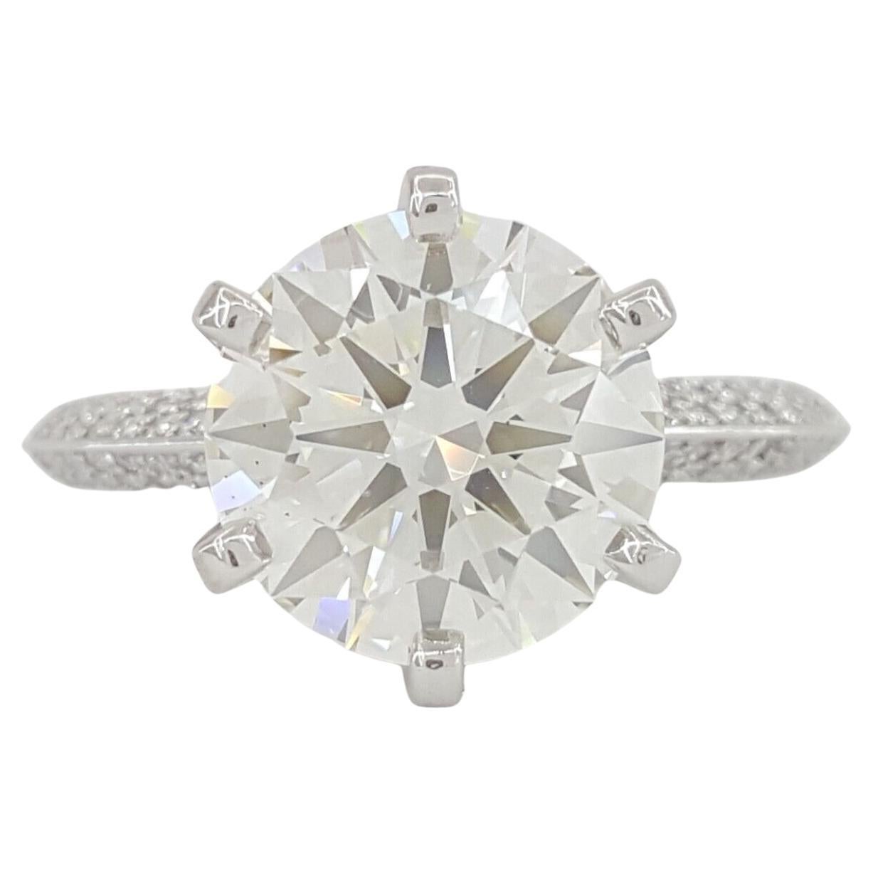 Tiffany and Co. Round Brilliant Cut Diamond Solitaire Ring Platinum For Sale at 1stDibs ...