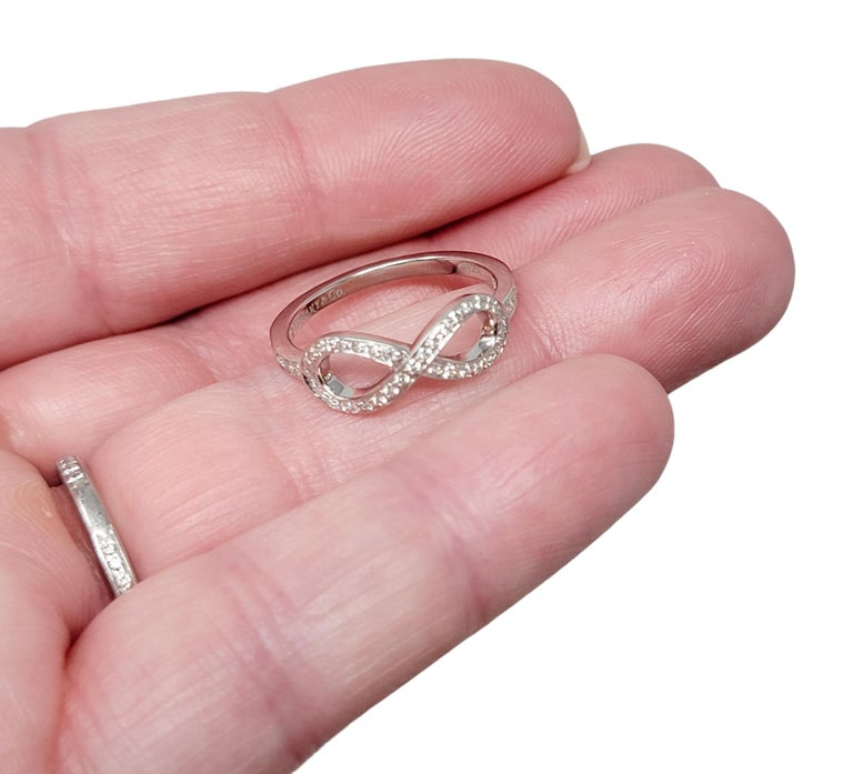 Tiffany and Co. Round Brilliant Pave Diamond Infinity Symbol Band Ring ...