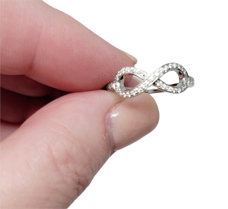 Tiffany and Co. Round Brilliant Pave Diamond Infinity Symbol Band Ring ...