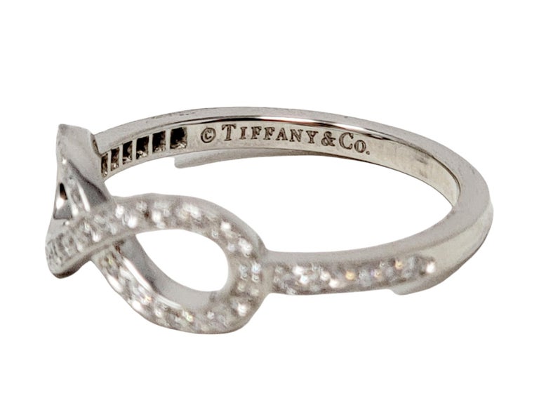 Tiffany and Co. Round Brilliant Pave Diamond Infinity Symbol Band Ring ...