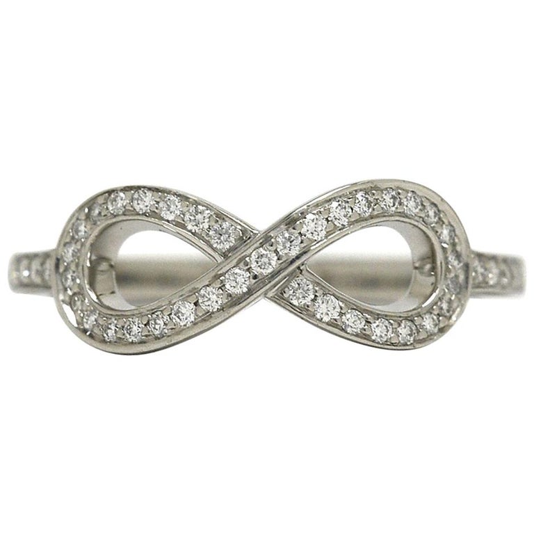 Tiffany and Co. Round Diamond Infinity Ring Platinum Band at 1stDibs ...