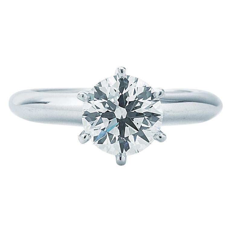 Tiffany and Co. Round Solitaire Engagement Ring 1.33 Carat HVS1 For ...