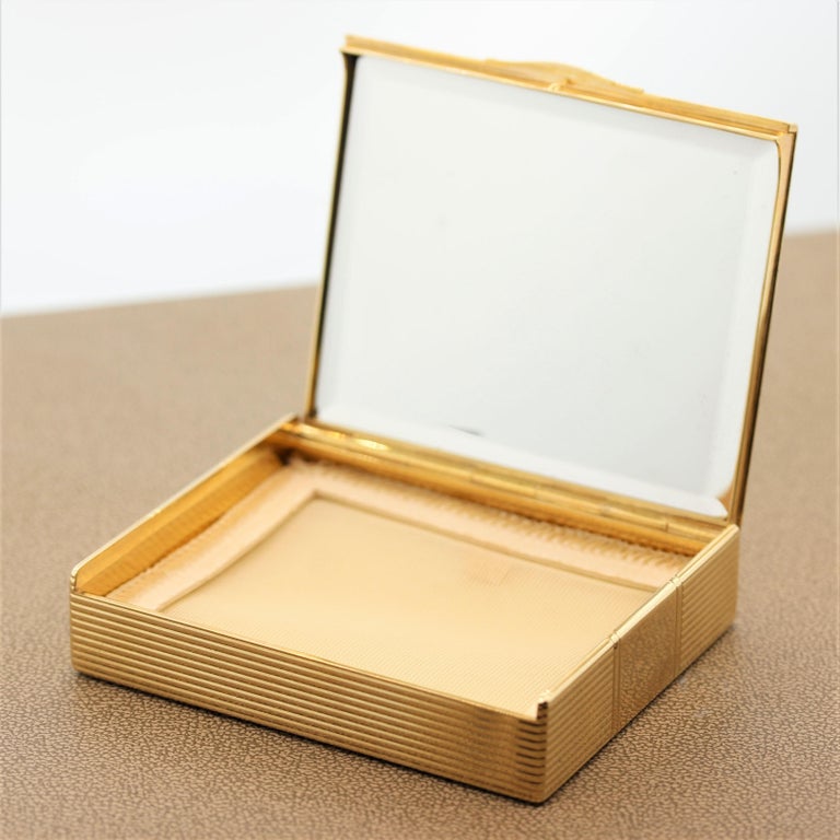 Tiffany and Co. Ruby Diamond Gold Compact Powder Case For Sale at 1stDibs