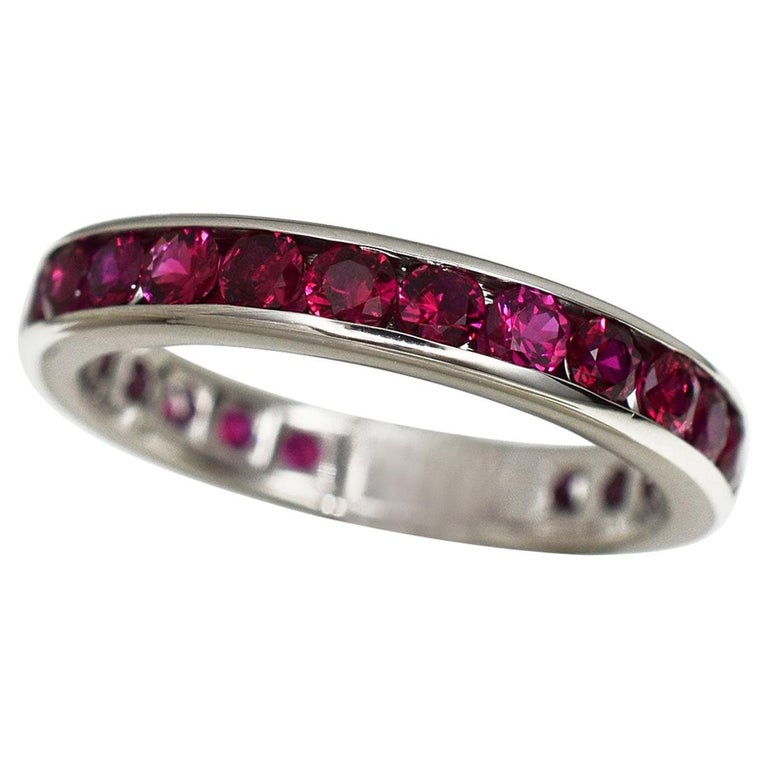 Tiffany and Co Ruby Eternity Platinum Band Ring For Sale at 1stDibs