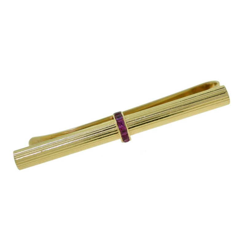 Tiffany and Co. Ruby Yellow Gold Tie Tack at 1stDibs | ruby tie tack