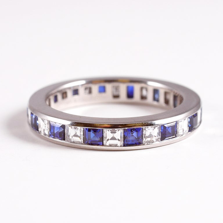 Tiffany and Co. Sapphire and Diamond Eternity Band at 1stDibs