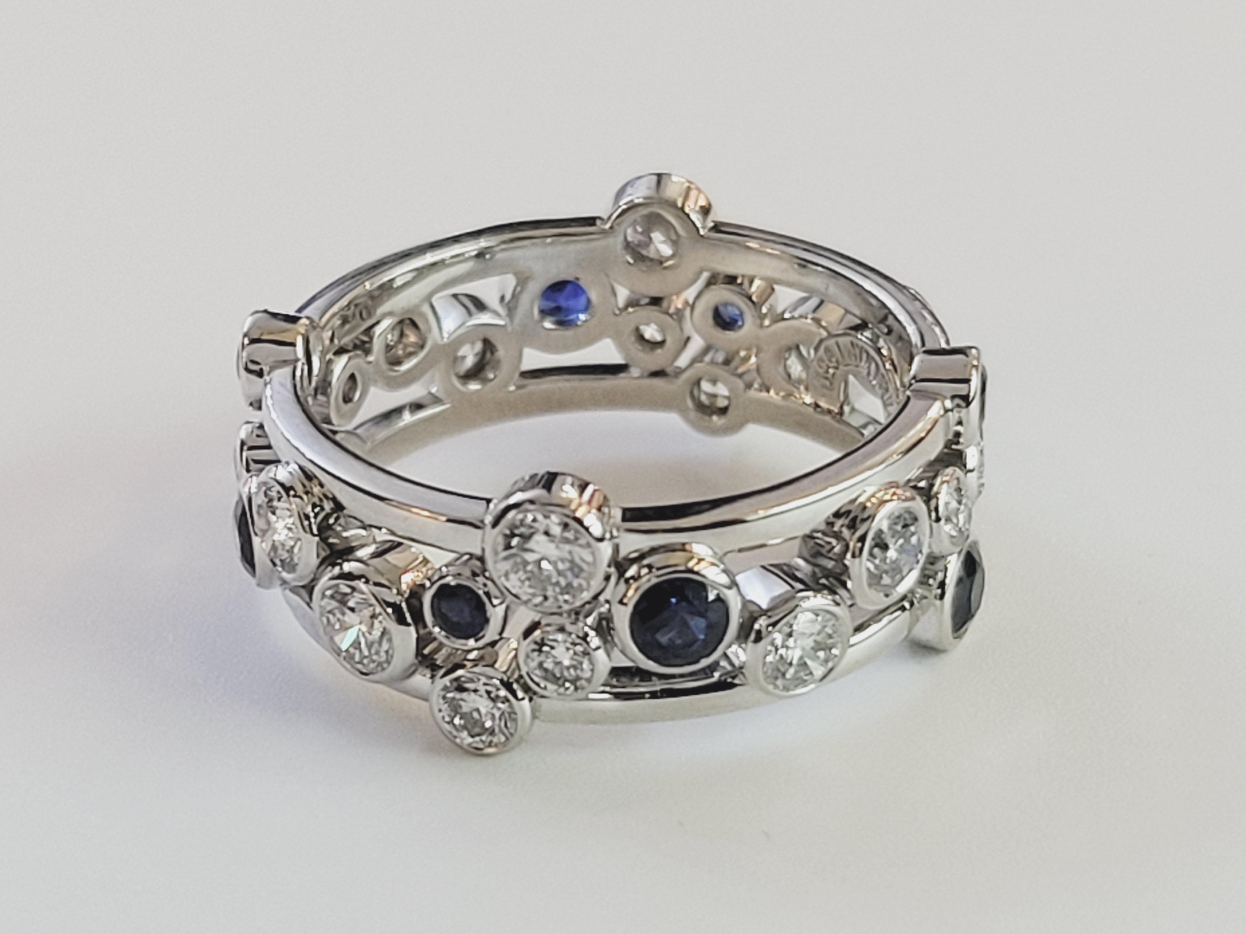 Tiffany and Co. Sapphire Diamond Platinum "Bubbles" Ring For Sale at ...