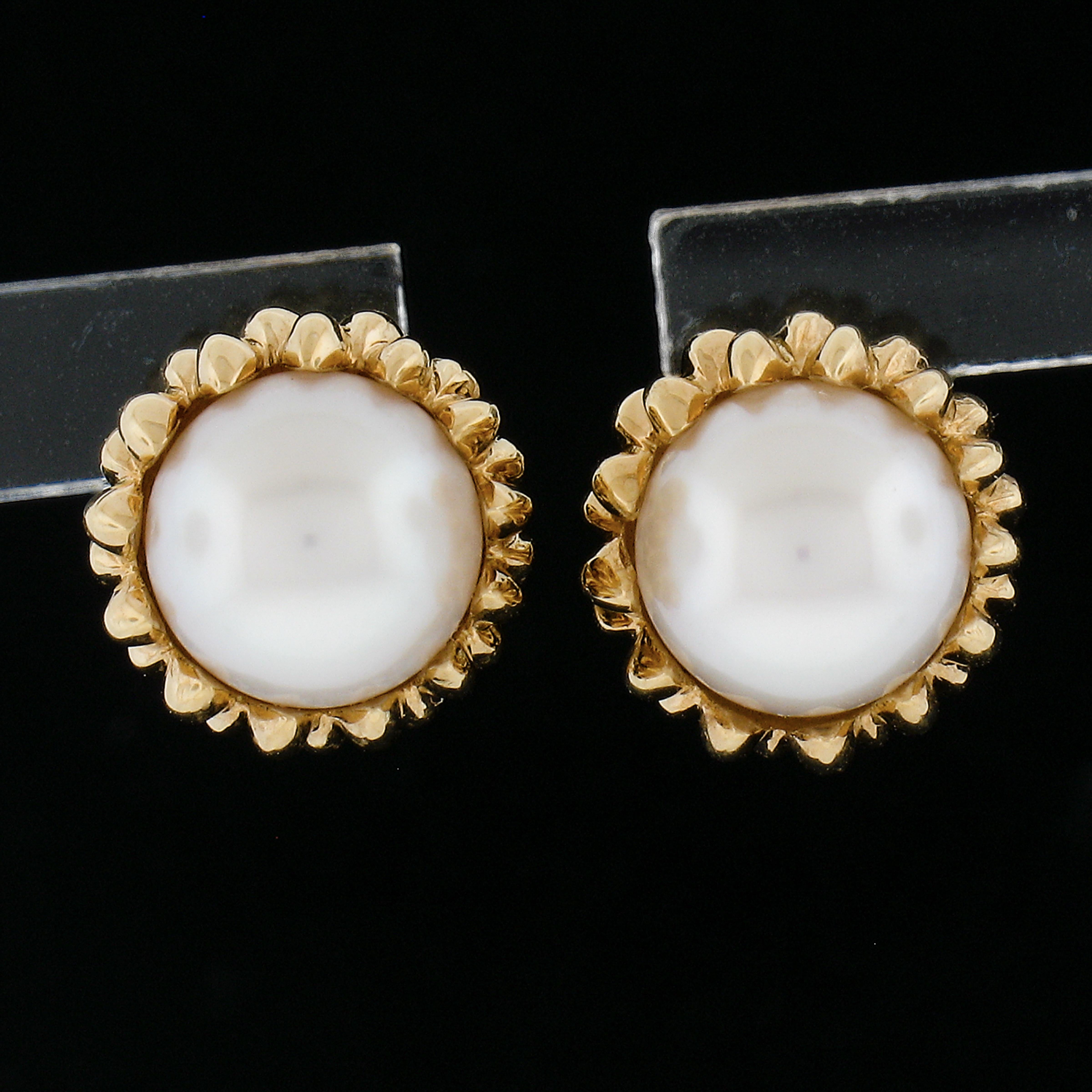 Tiffany and Co. Schlumberger 18k Yellow Gold Aaa Pearl Acorn Stud ...