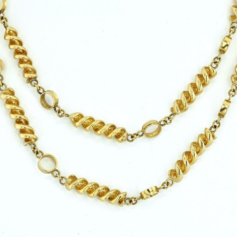 Tiffany and Co. Schlumberger 18K Yellow Gold Stylized Chain Necklace ...