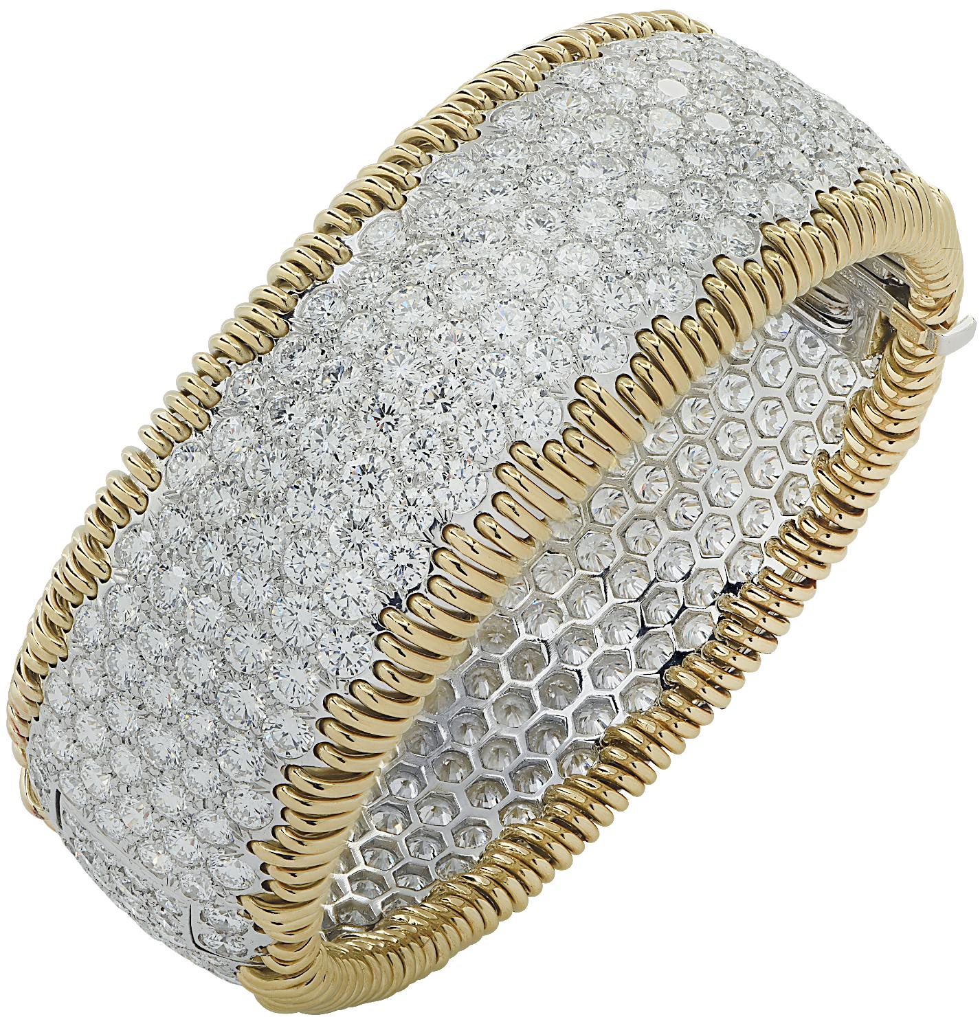 Tiffany and Co. Schlumberger 40.61 Carat Diamond Stitches Bangle ...