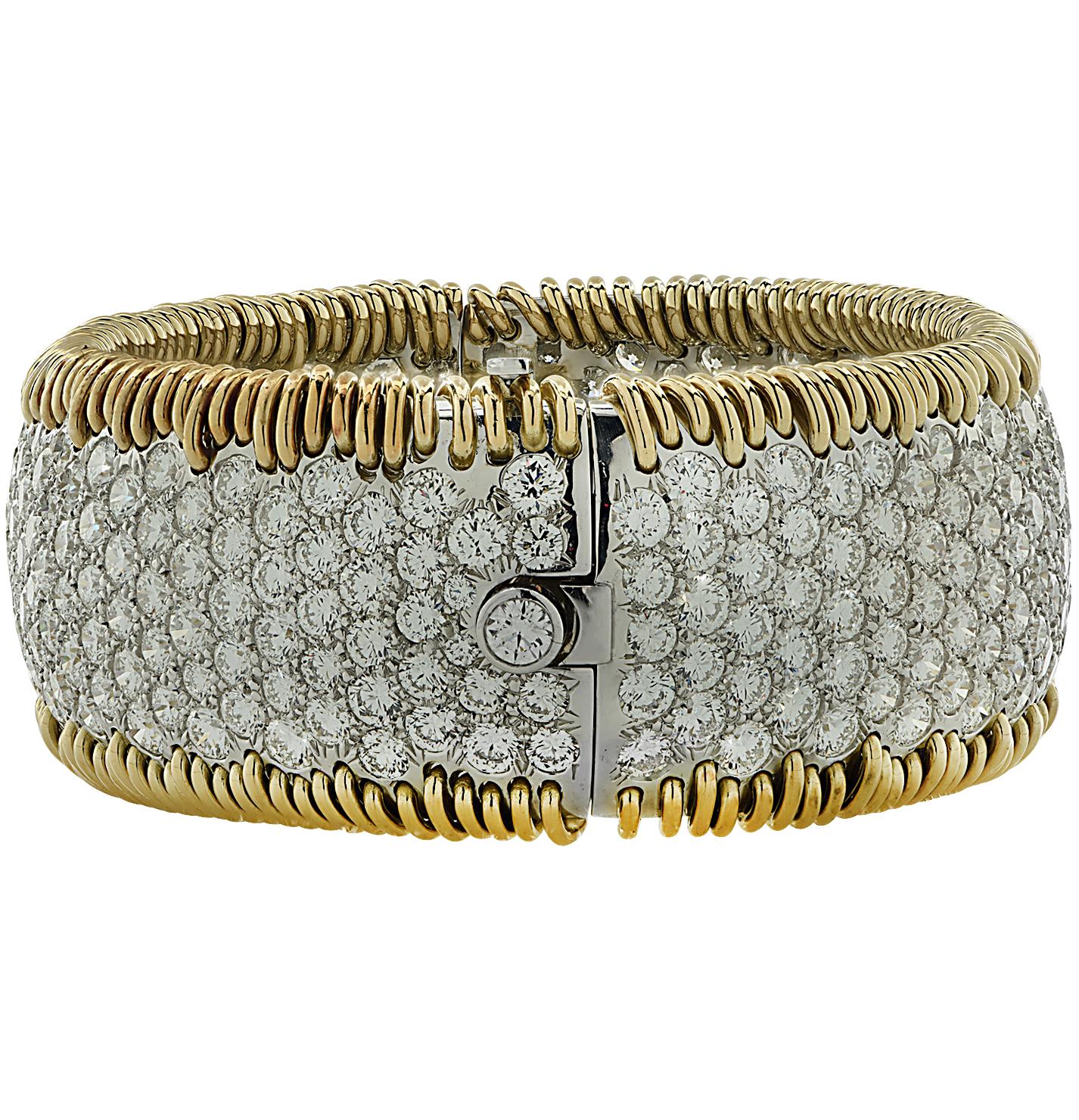 Tiffany and Co. Schlumberger 40.61 Carat Diamond Stitches Bangle ...