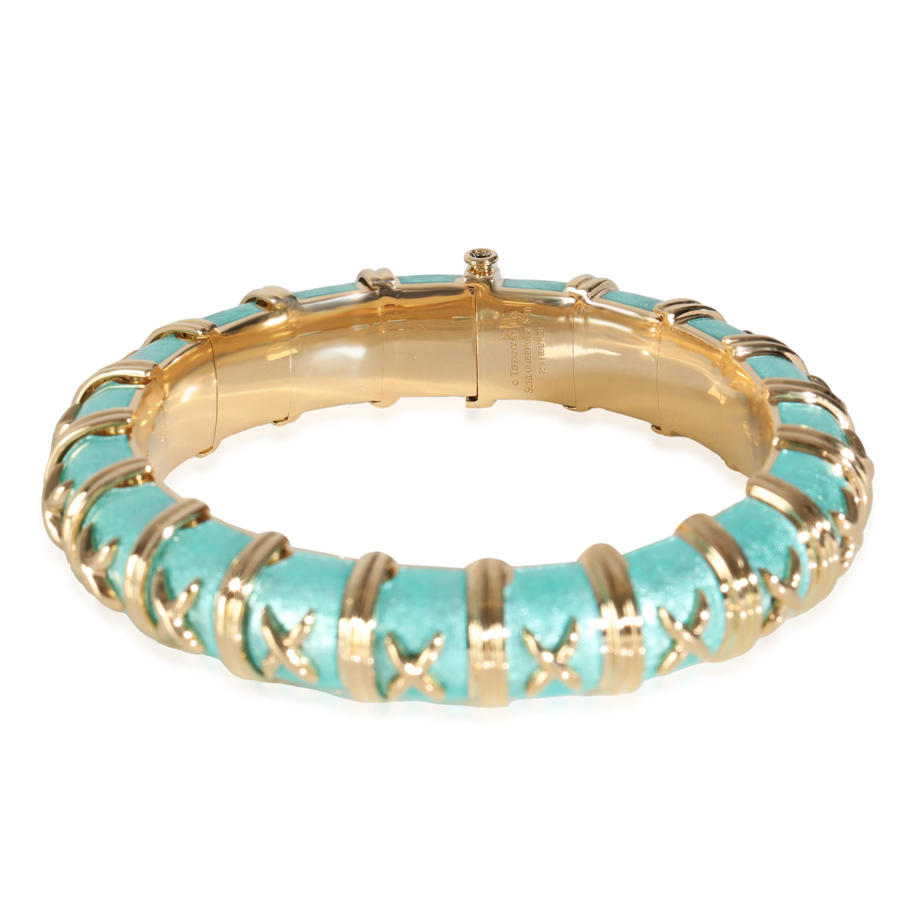 Tiffany and Co. Schlumberger Croisillon Bracelet With Azure Blue Enamel ...