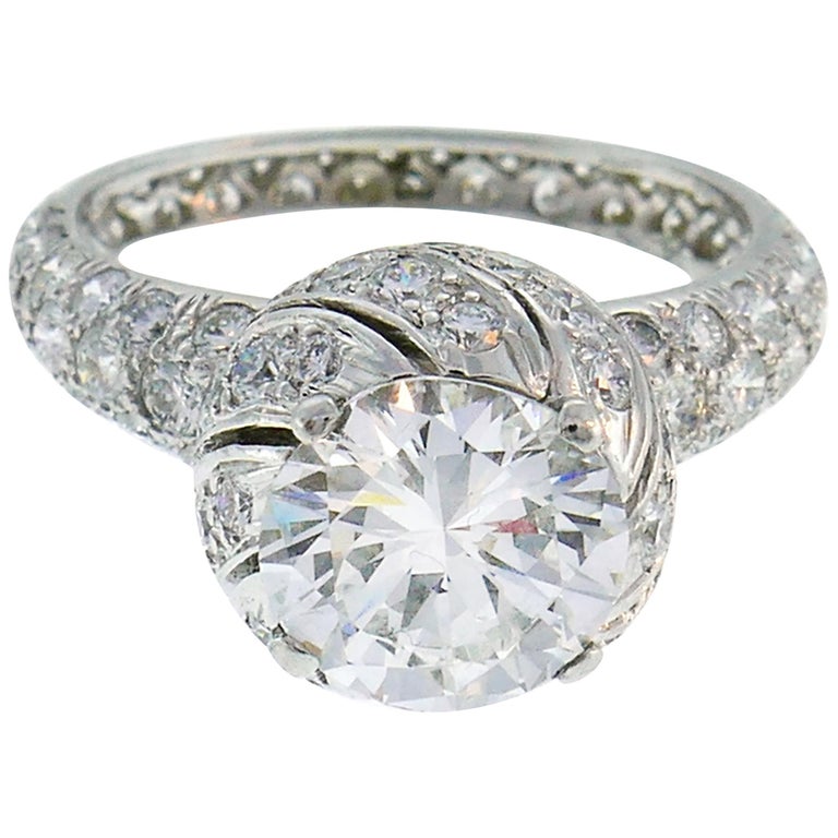 Tiffany and Co. Schlumberger Diamond Platinum Buds Ring 1.63-carat E ...