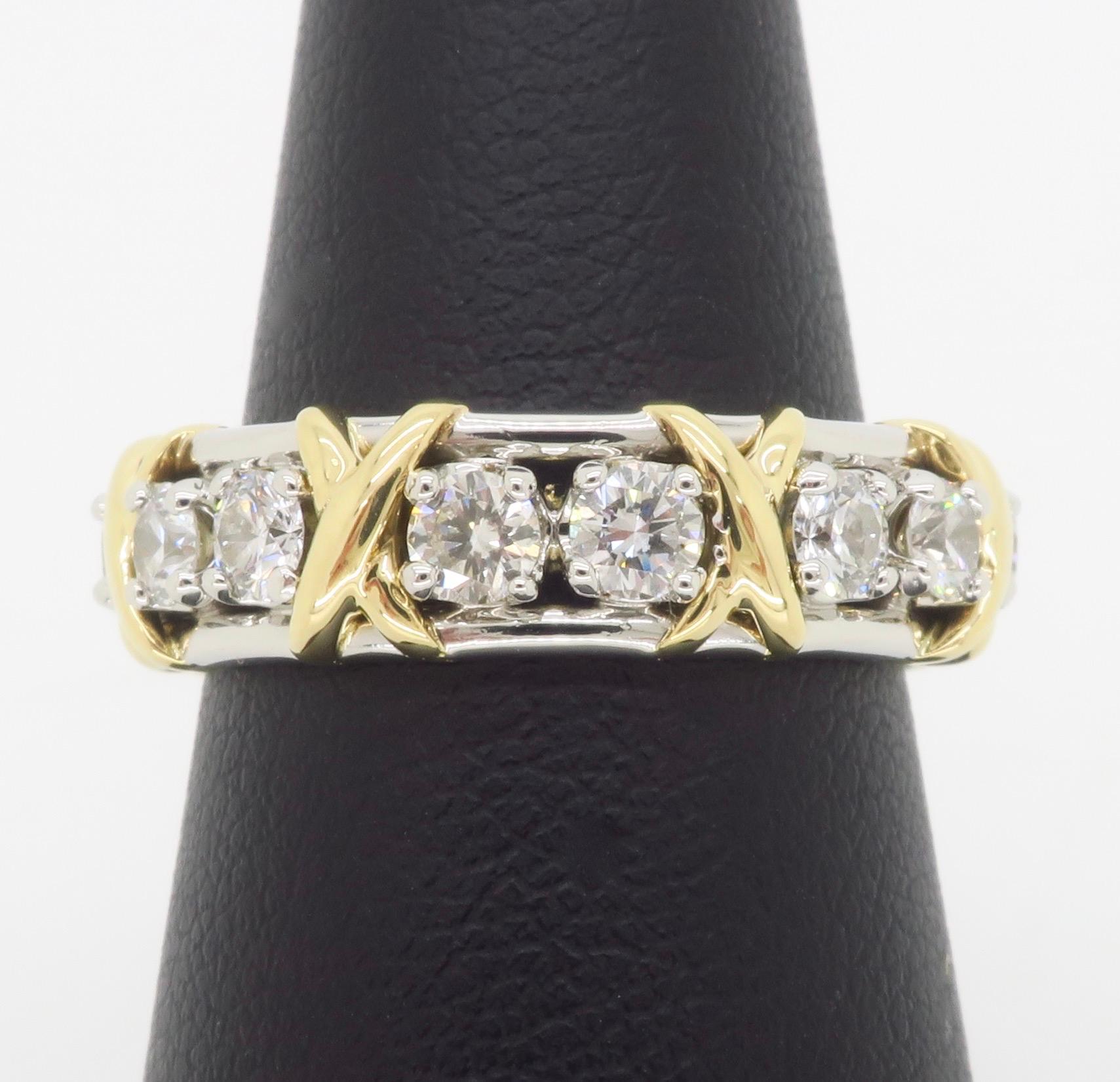 Tiffany and Co. Schlumberger Sixteen Stone Diamond Ring For Sale at ...