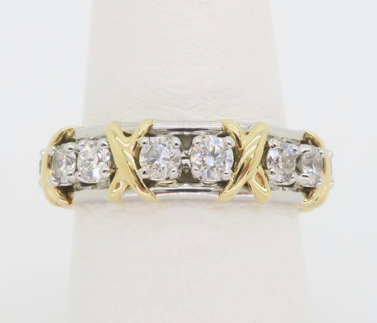 Tiffany and Co. Schlumberger Sixteen Stone Diamond Ring For Sale at 1stDibs
