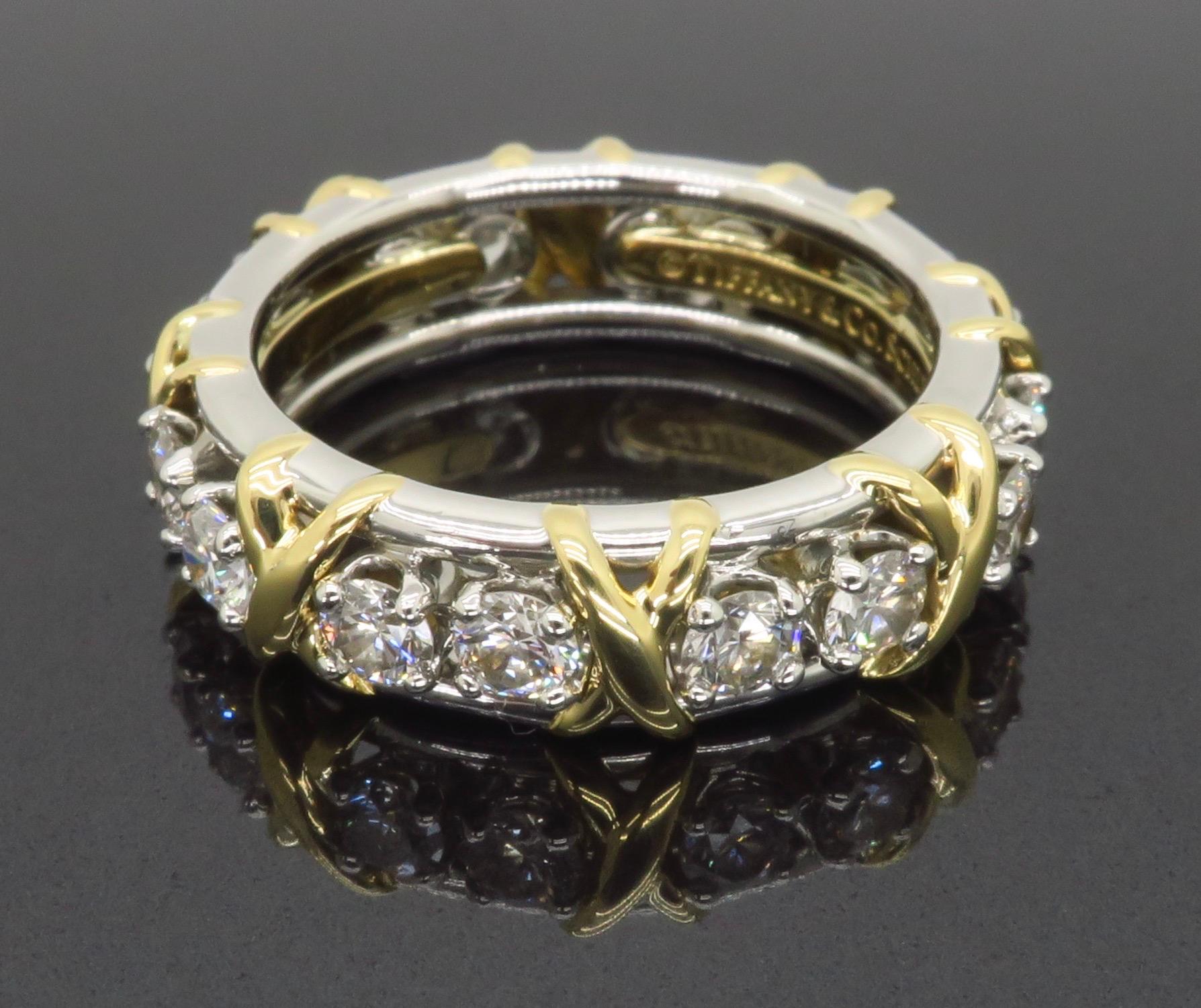 Tiffany and Co. Schlumberger Sixteen Stone Diamond Ring For Sale at ...