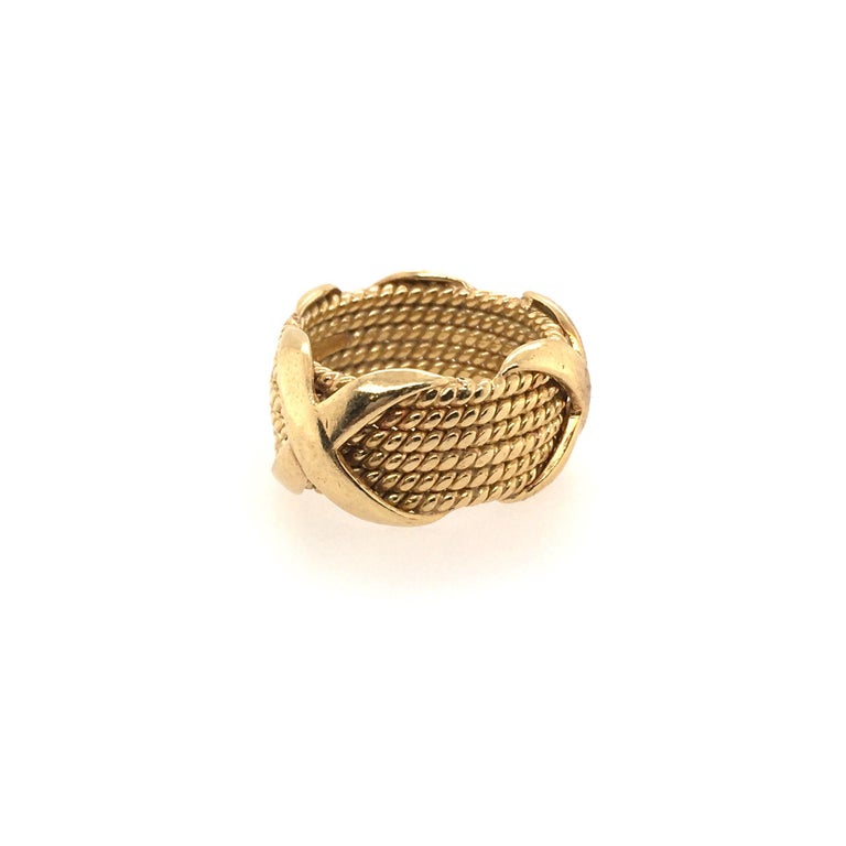 Tiffany and Co., Schlumberger Yellow Gold Rope Six-Row X-Ring For Sale ...