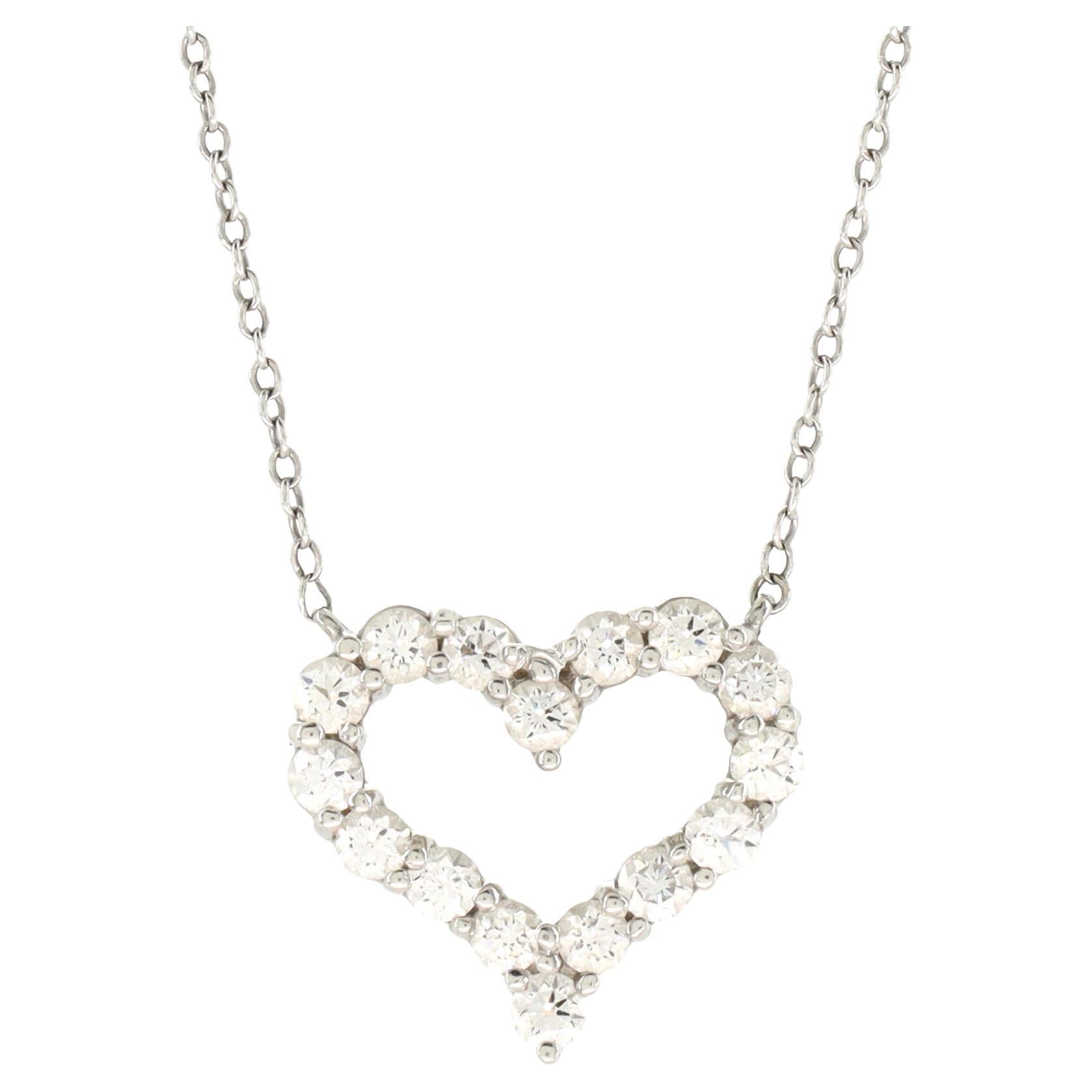 Tiffany and Co. Sentimental Heart 3 Diamond Pendant Necklace 18k Yellow ...