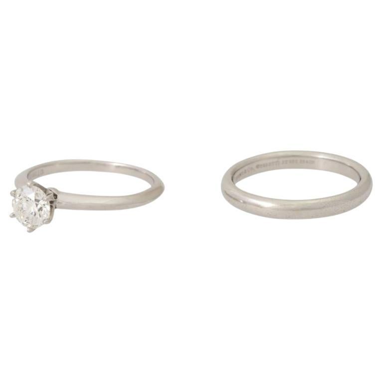 Tiffany and Co. Set of 2 Rings: Solitaire Ring For Sale at 1stDibs