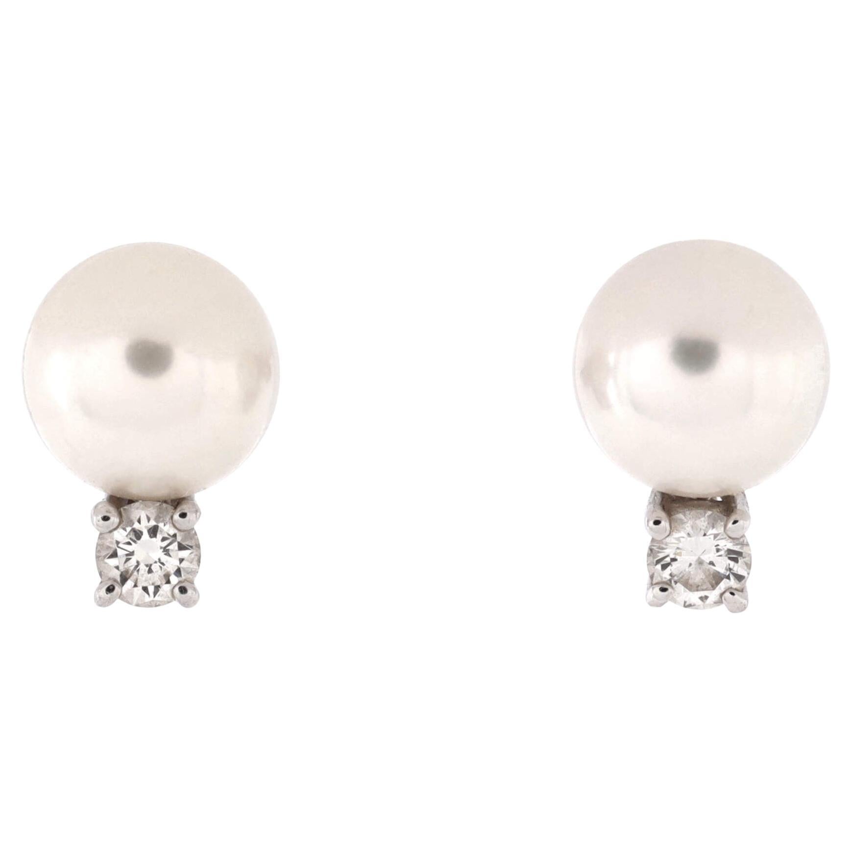 BULGARI Signature Diamond and Gold Stud Earrings at 1stDibs