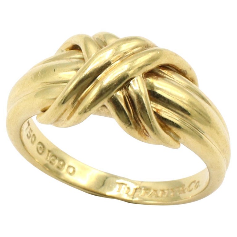 Tiffany and Co. Signature X 18 Karat Yellow Gold Band Ring For Sale at ...