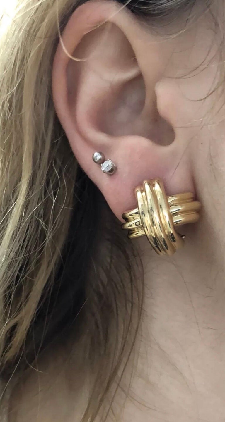Tiffany and Co. Signature X Design Earrings in 18 Karat Yellow Gold at ...