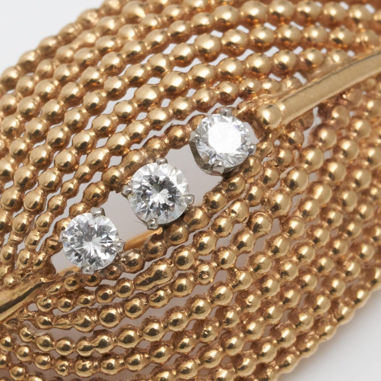 Tiffany and Co Signed Gold and Diamond Leaf Brooch For Sale at 1stDibs