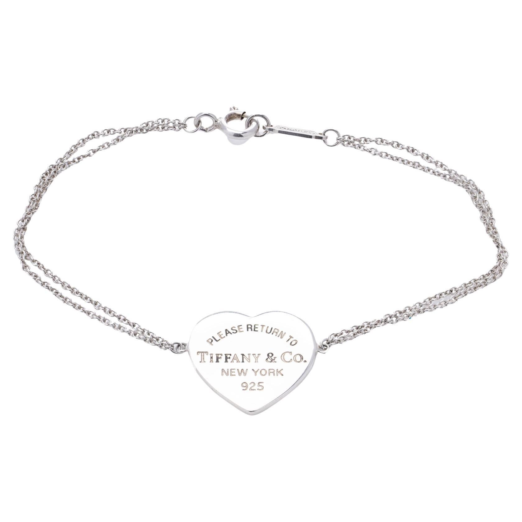 Tiffany and Co. small size Silver 925 heart-shaped bracelet For Sale at ...