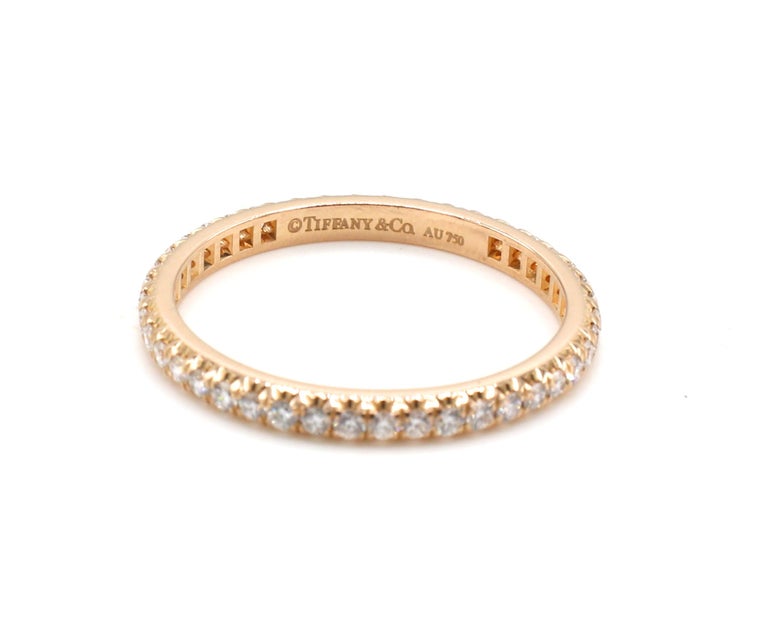 Tiffany and Co. Soleste 18 Karat Rose Gold Diamond Eternity Band Ring ...