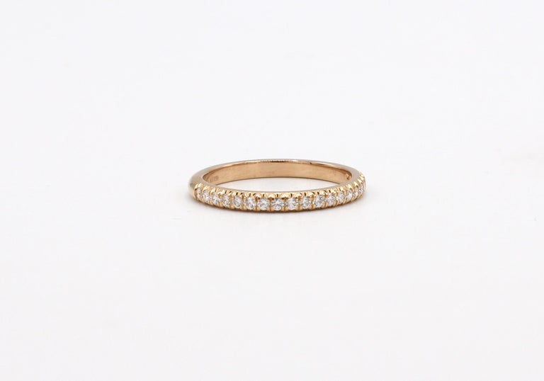 Tiffany and Co. Soleste 18 Karat Rose Gold Half Circle Diamond Band ...