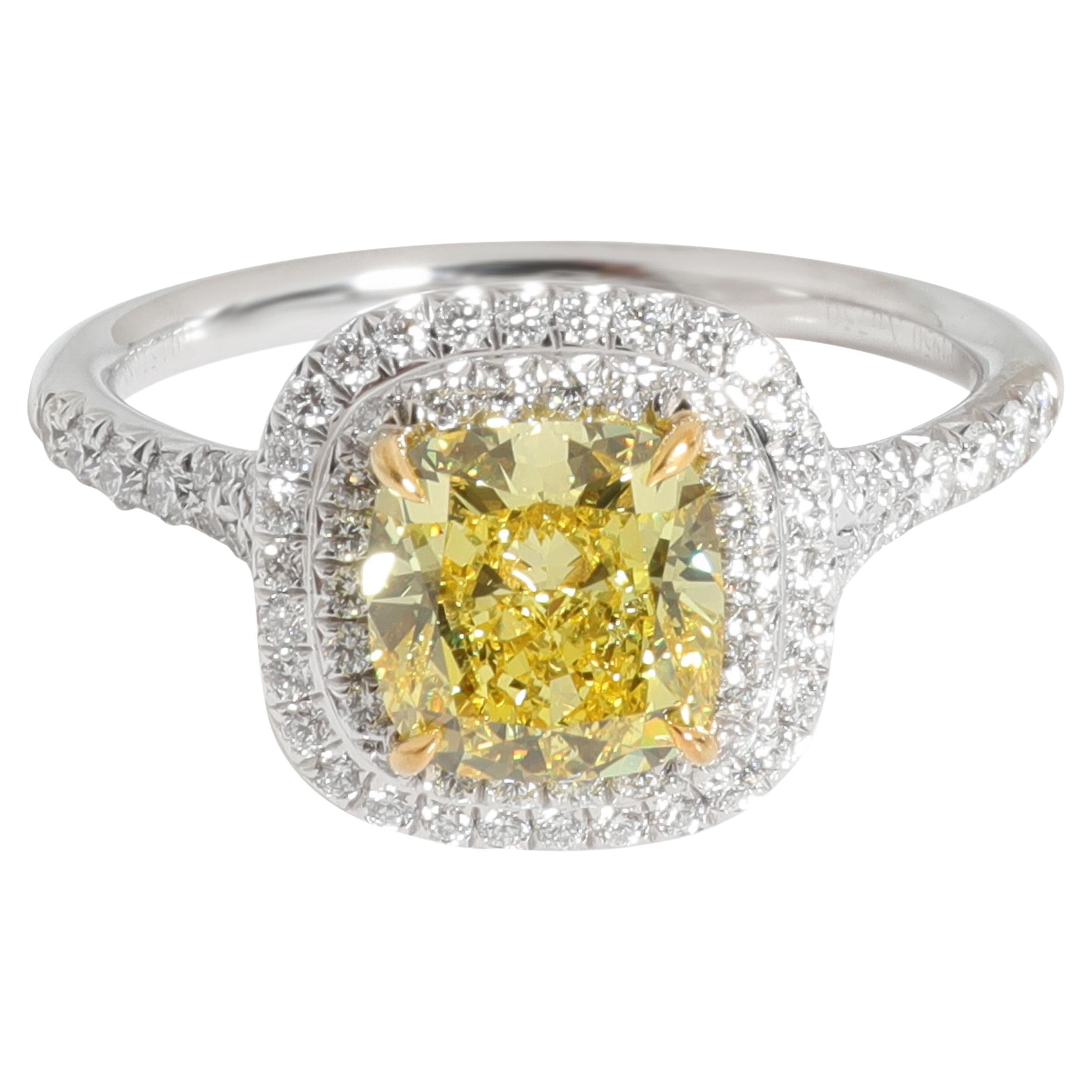 Tiffany and Co. Diamond Platinum Soleste Ring .54 Carats at 1stDibs