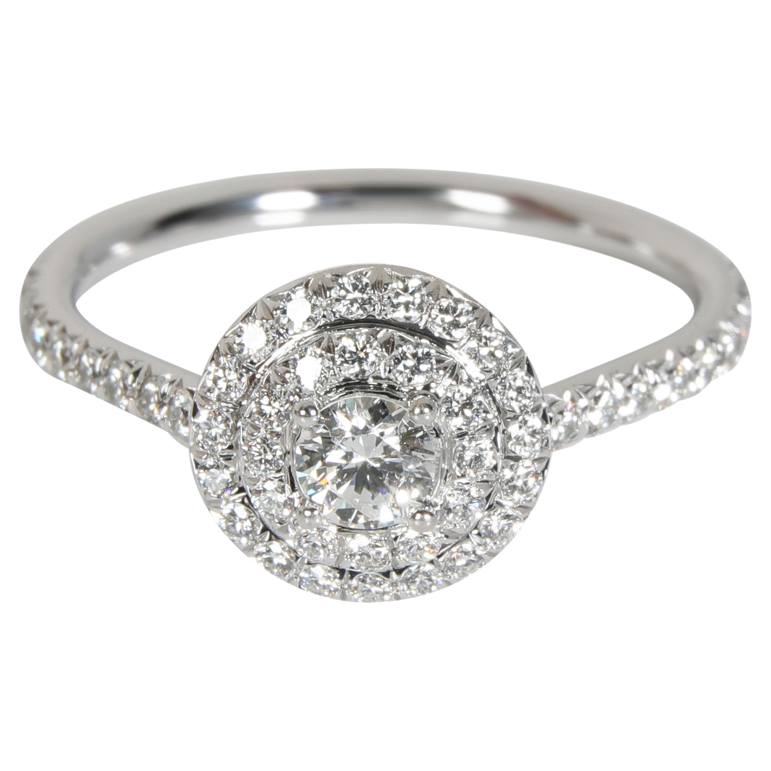 Tiffany and Co. Diamond Platinum Soleste Ring .54 Carats at 1stDibs