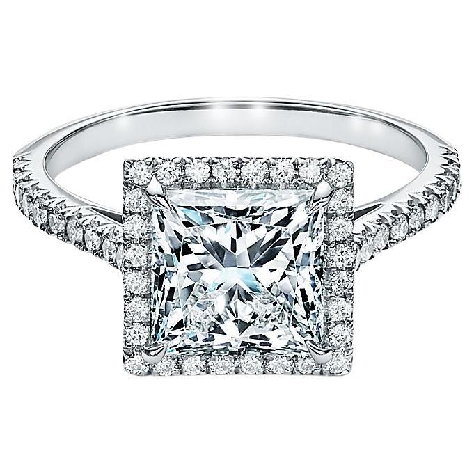 Tiffany and Co. Platinum Soleste Diamond Ring For Sale at 1stDibs