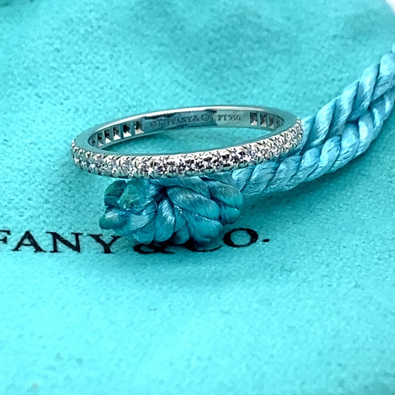 Tiffany and Co. Soleste Full Circle Diamond Eternity Wedding Band Ring Plat For Sale at 1stDibs
