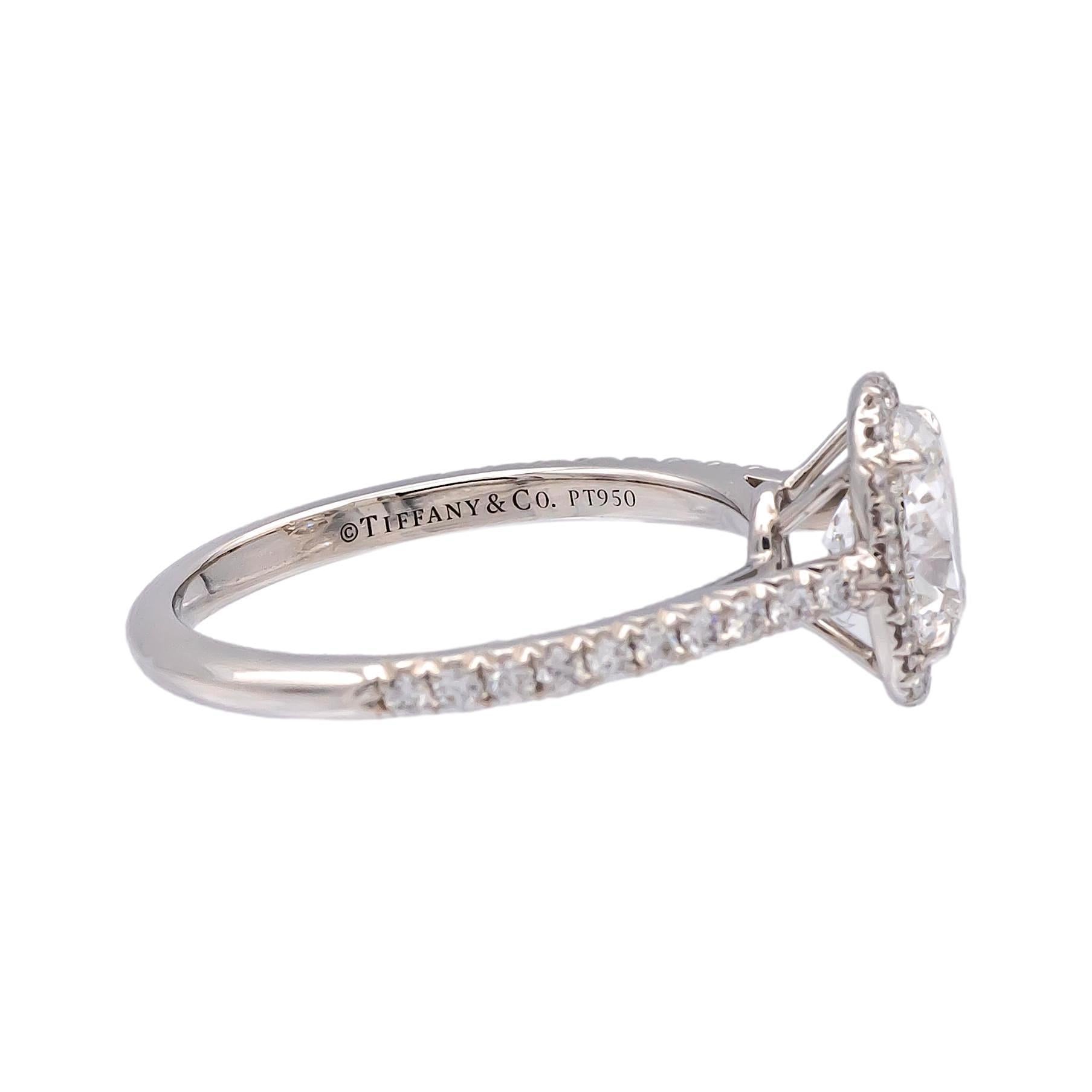 Tiffany and Co. Soleste Oval 1.03 Ct Cntr Diamond Engagement Ring ...