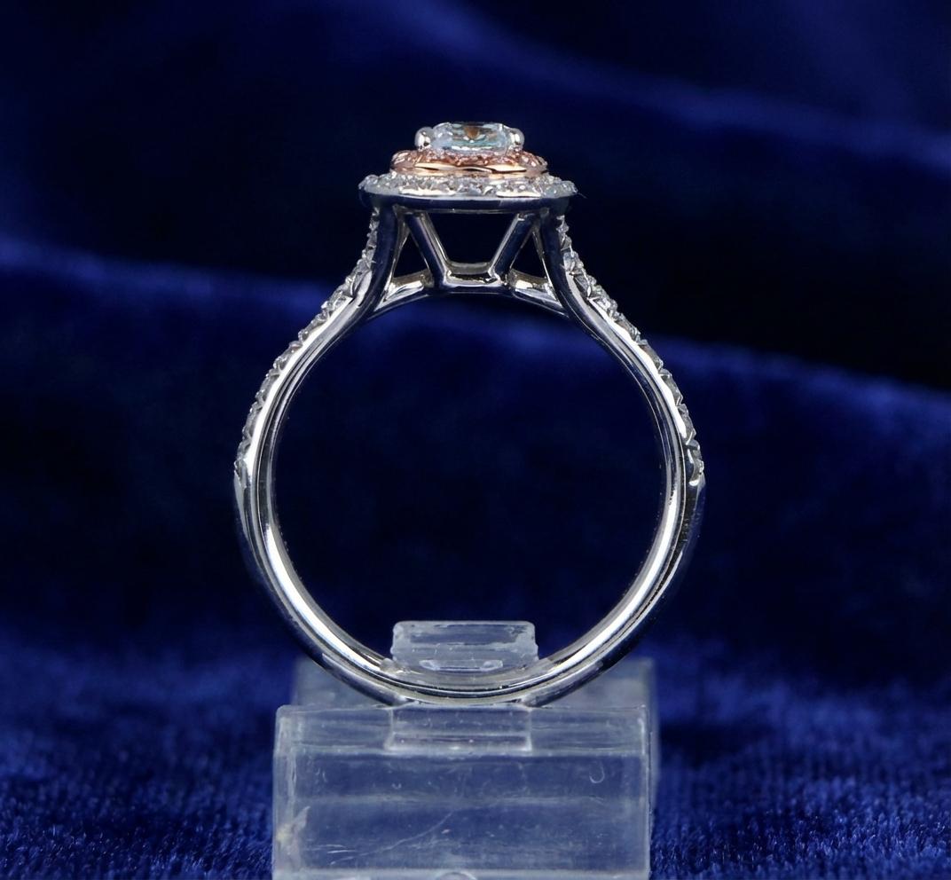 Tiffany and Co Soleste Pink Diamond Halo Ring in Platinum and 18K Rose ...